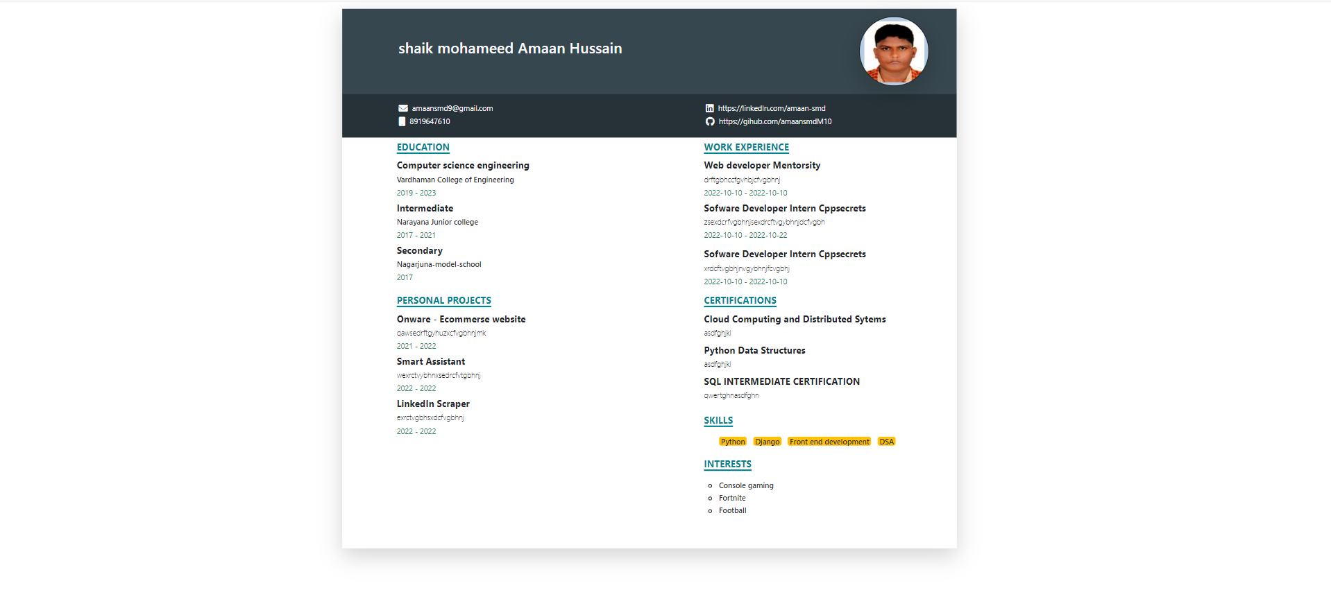 GitHub - amaansmdM10/resumebuilder
