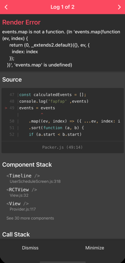 my JS project crash with timeline: 'events.map' is undefined · Issue ...