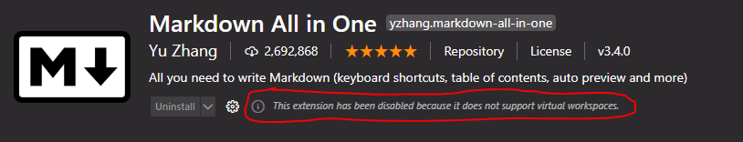 Enable extension for virtual workspaces · Issue #971 · yzhang-gh/vscode-markdown · GitHub