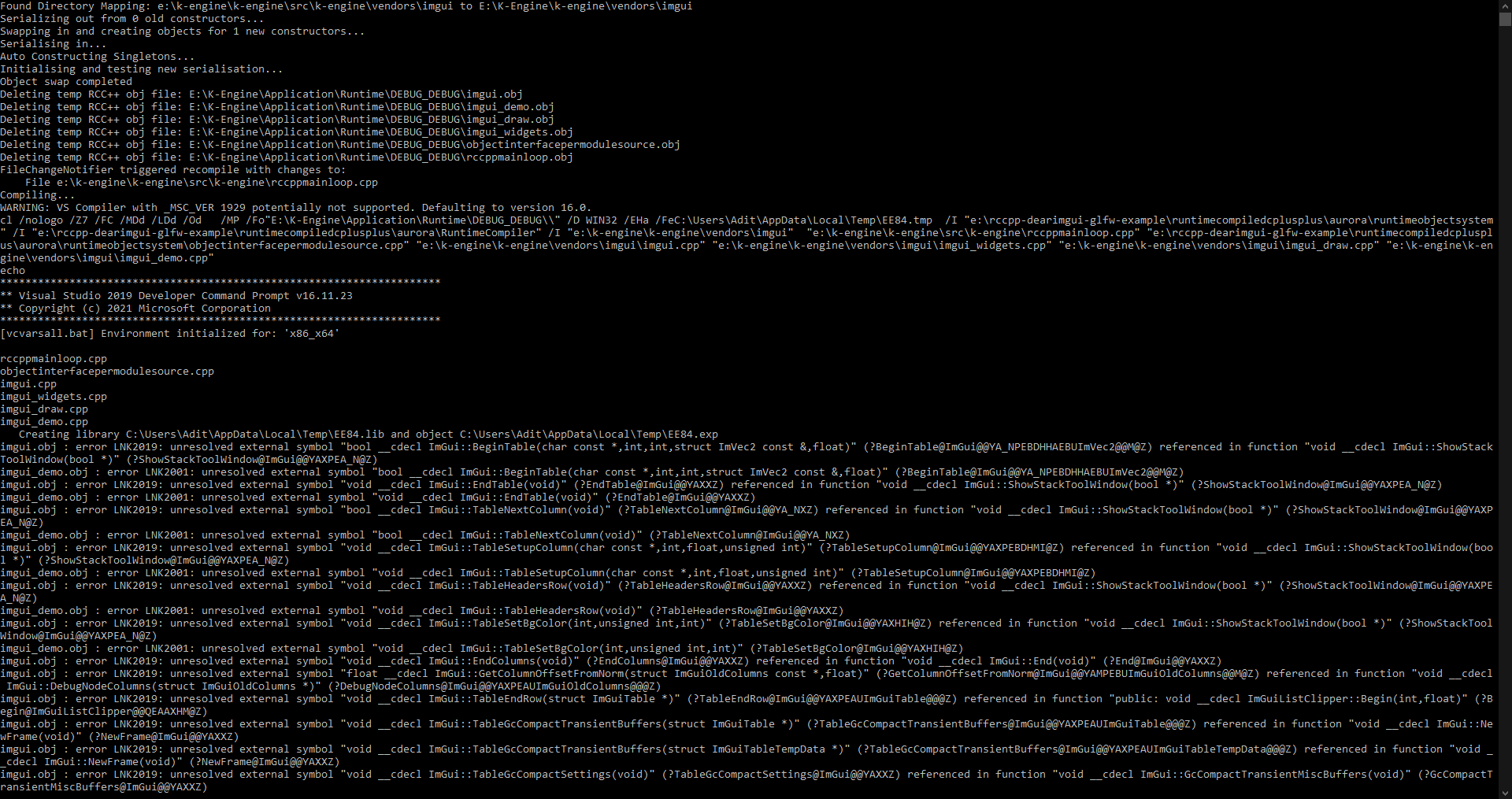 Runtime Linker issues · Issue #126 · RuntimeCompiledCPlusPlus/RuntimeCompiledCPlusPlus · GitHub