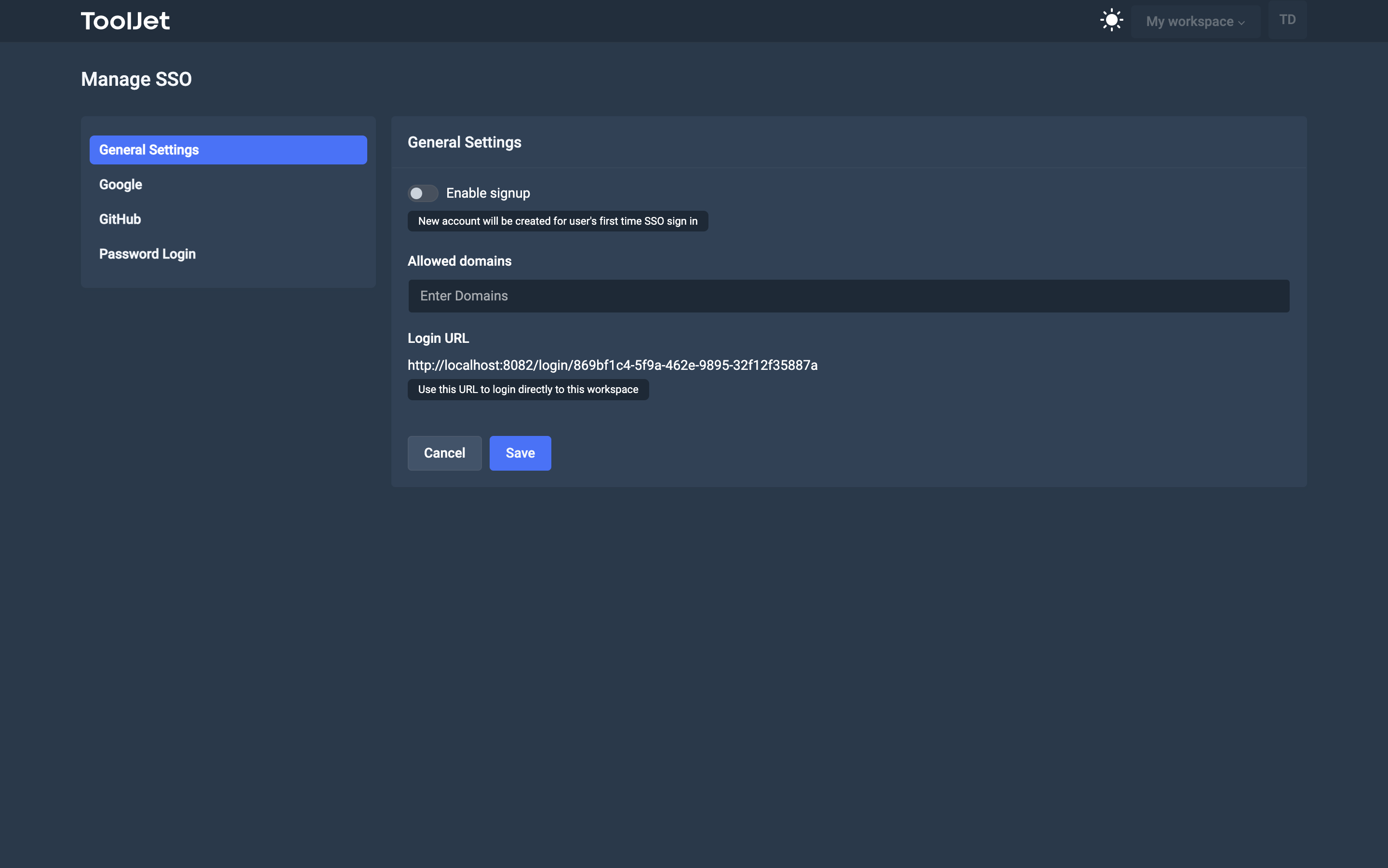 Left menu background color in Dark-theme. · Issue #3396 · ToolJet/ToolJet · GitHub