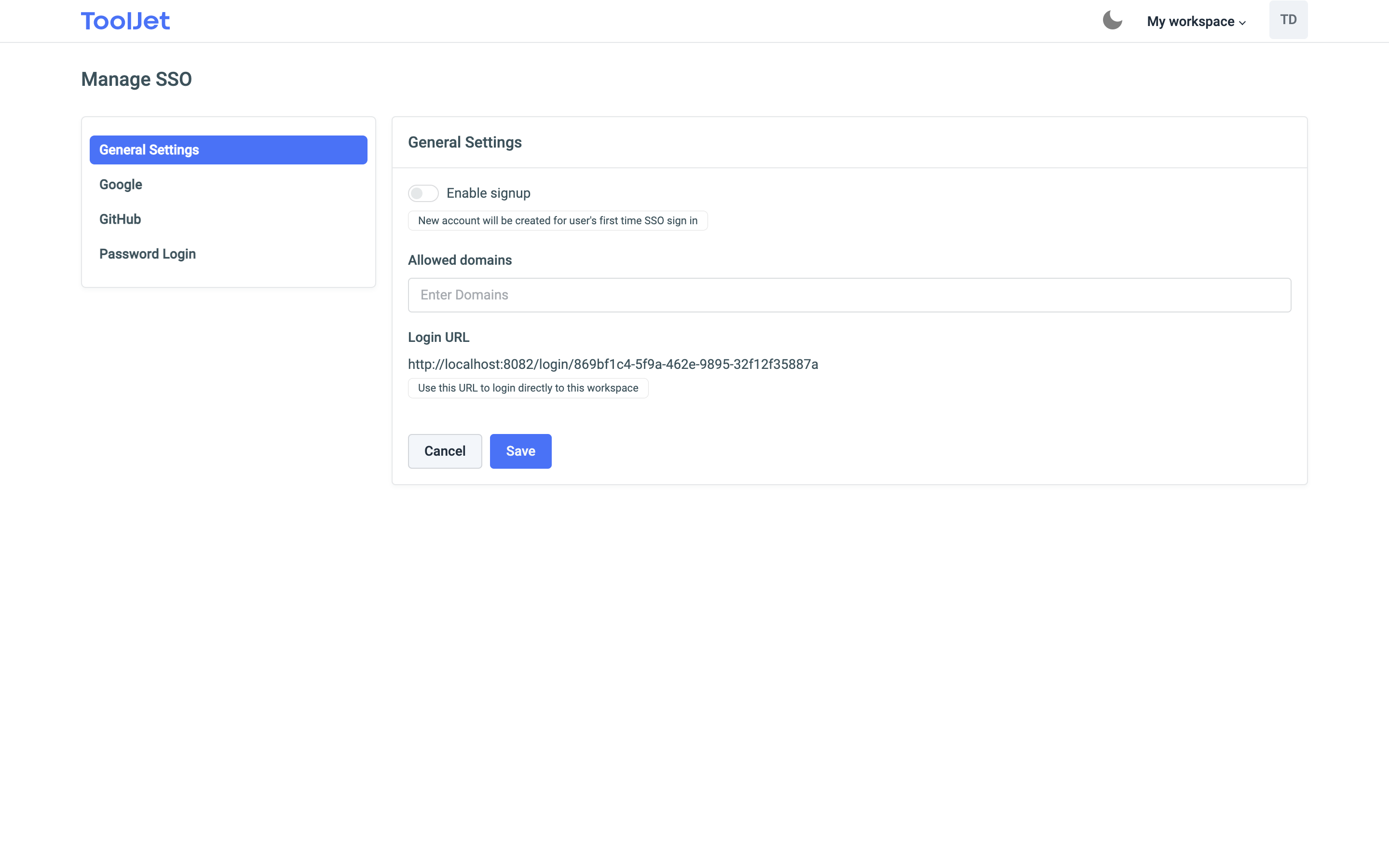 Left menu background color in Dark-theme. · Issue #3396 · ToolJet/ToolJet · GitHub