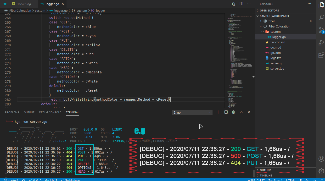 🚀 Logger coloration · Issue #565 · gofiber/fiber · GitHub