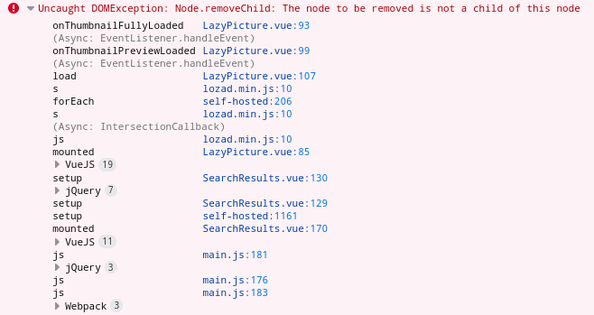 Error in the JS console in Firefox due to lazy loading of images ...