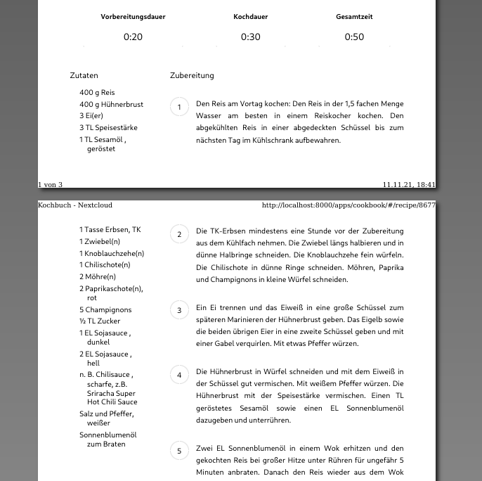Second Page Is Printed Without Last Items For Cooking · Issue 843 · Nextcloud Cookbook · Github