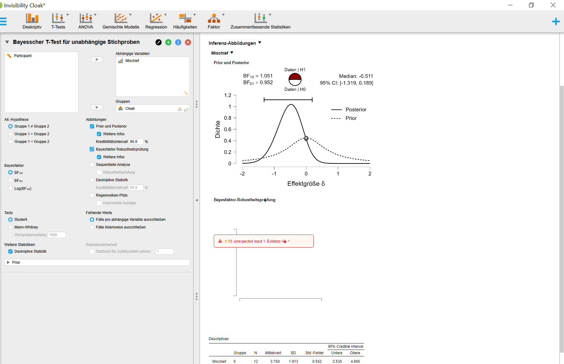 Bayes factor robustness check error in German version · Issue #1398 · jasp-stats/jasp-issues ...