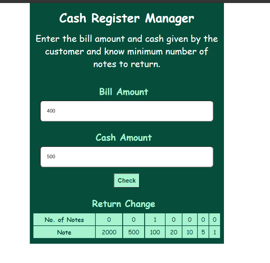 GitHub - techieshubham30/cash-register-manager: a web based application helps to return minimum ...