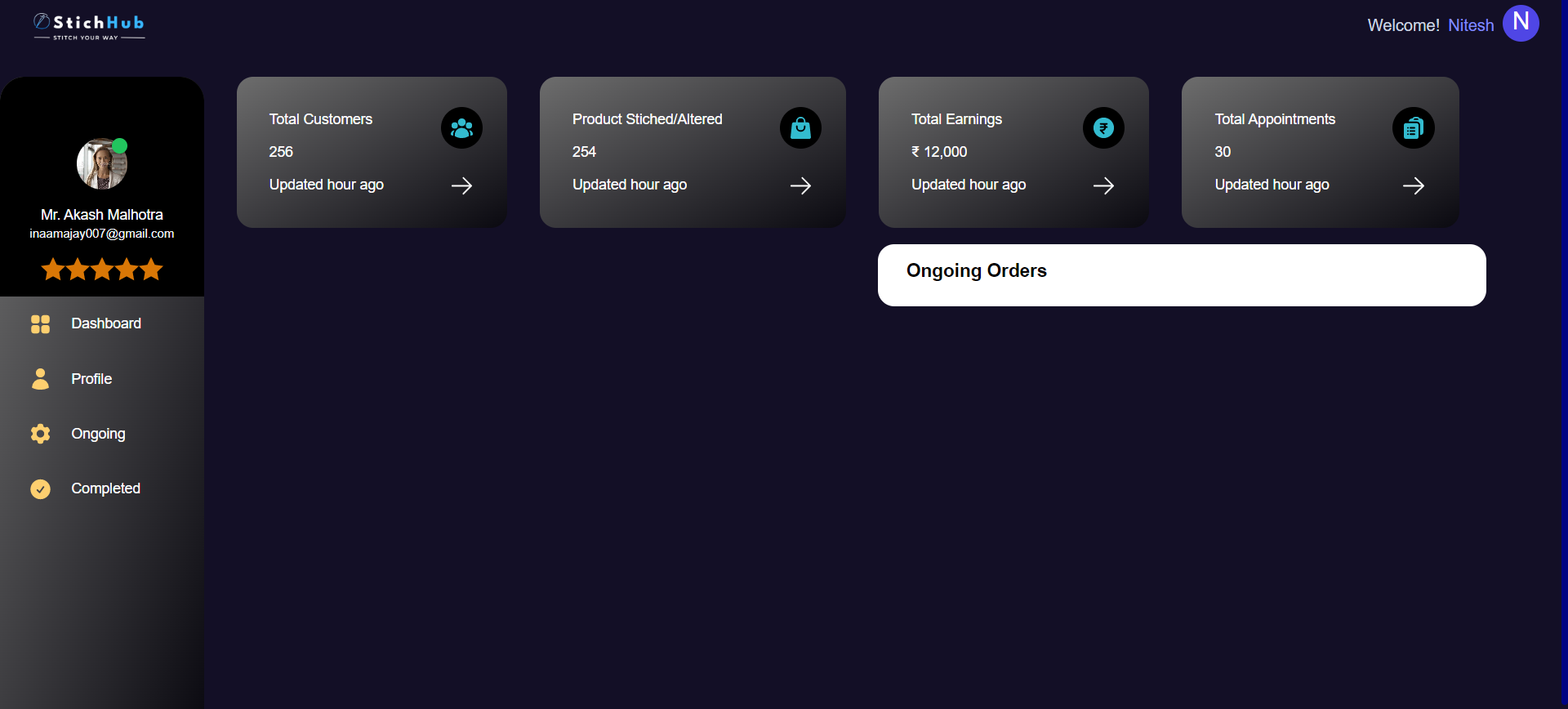 Improving Tailor and Customer Dashboard and Registration · Issue #60 · UBA-GCOEN/StichHub · GitHub