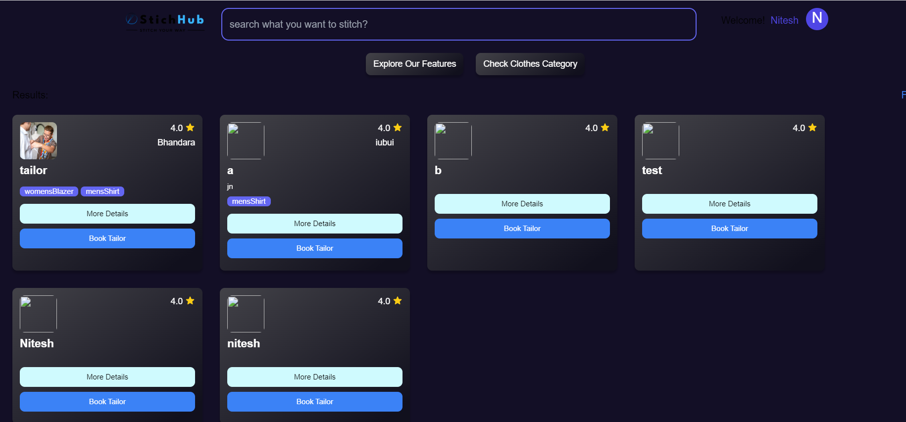 Improving Tailor and Customer Dashboard and Registration · Issue #60 · UBA-GCOEN/StichHub · GitHub
