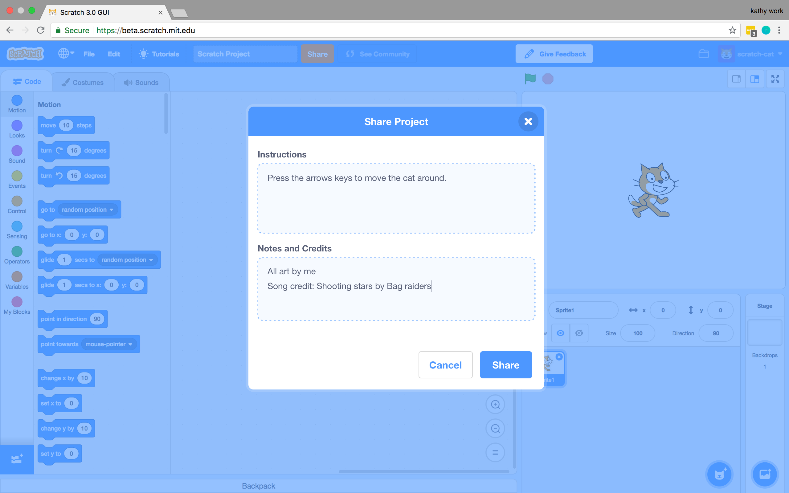 UX – Sharing Project from GUI · Issue #3206 · scratchfoundation/scratch-gui · GitHub