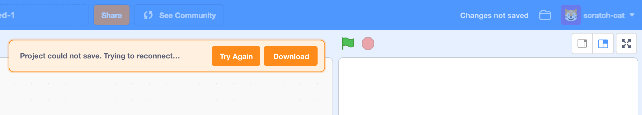 Modal (Alert) when a project or asset fails to save · Issue #3761 · scratchfoundation/scratch ...