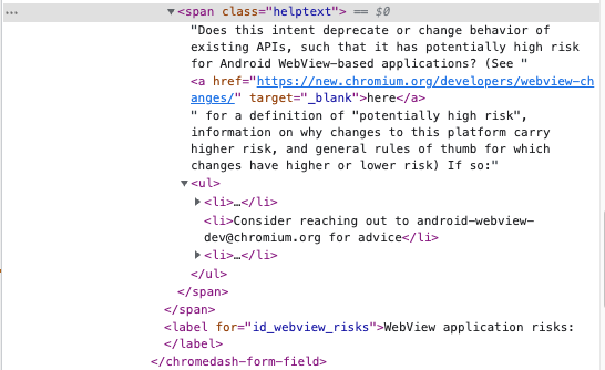 Rendering of help text has no styling · Issue #2013 · GoogleChrome ...