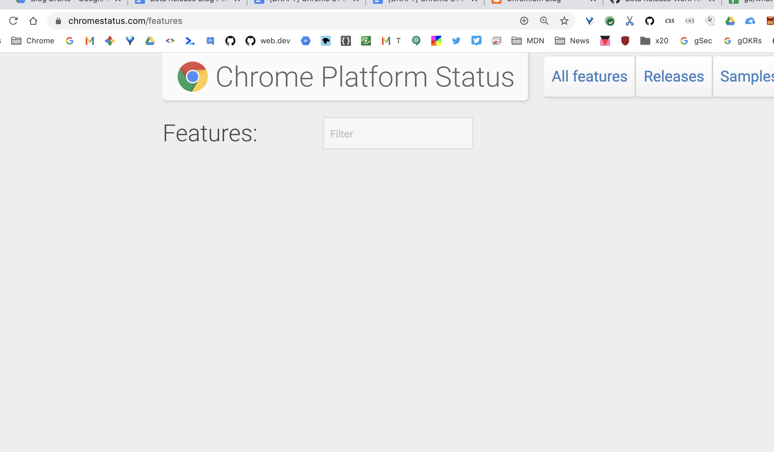 Features page sometimes comes up blank · Issue #737 · GoogleChrome/chromium-dashboard · GitHub