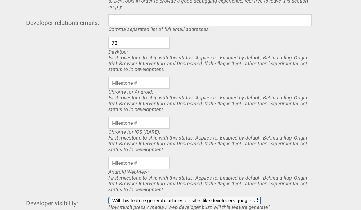 Status in Chromium field not visible · Issue #779 · GoogleChrome/chromium-dashboard · GitHub