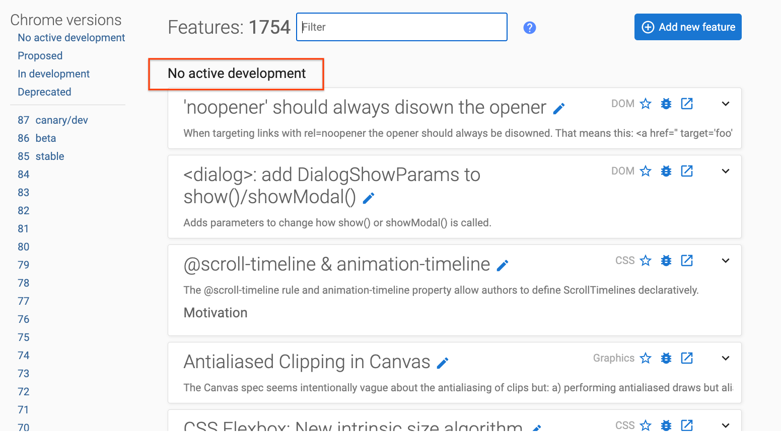 Consider Leading default page with something other than "No active development" · Issue #1035 ...