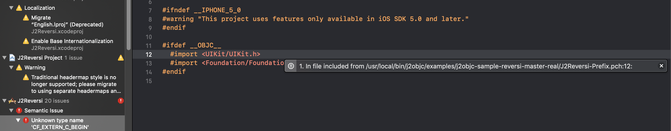 Unknown type name 'CF_EXTERN_C_BEGIN' · Issue #621 · google/j2objc · GitHub