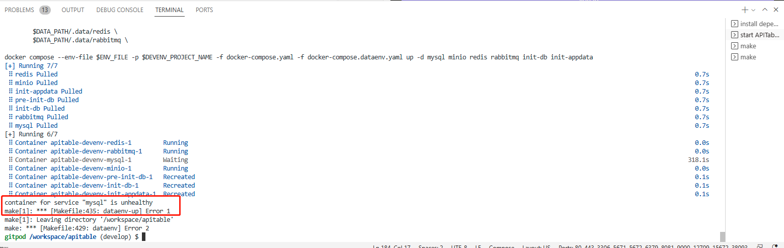 fix: MySQL service has always been unhealthy · Issue #512 · apitable/apitable · GitHub