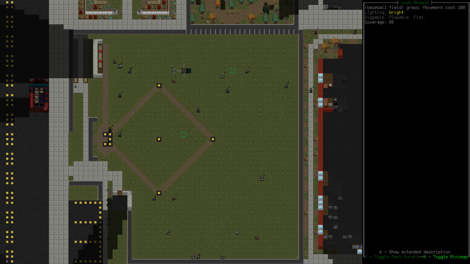 Baseball field is using road terrain for diamonds and has a roof ...