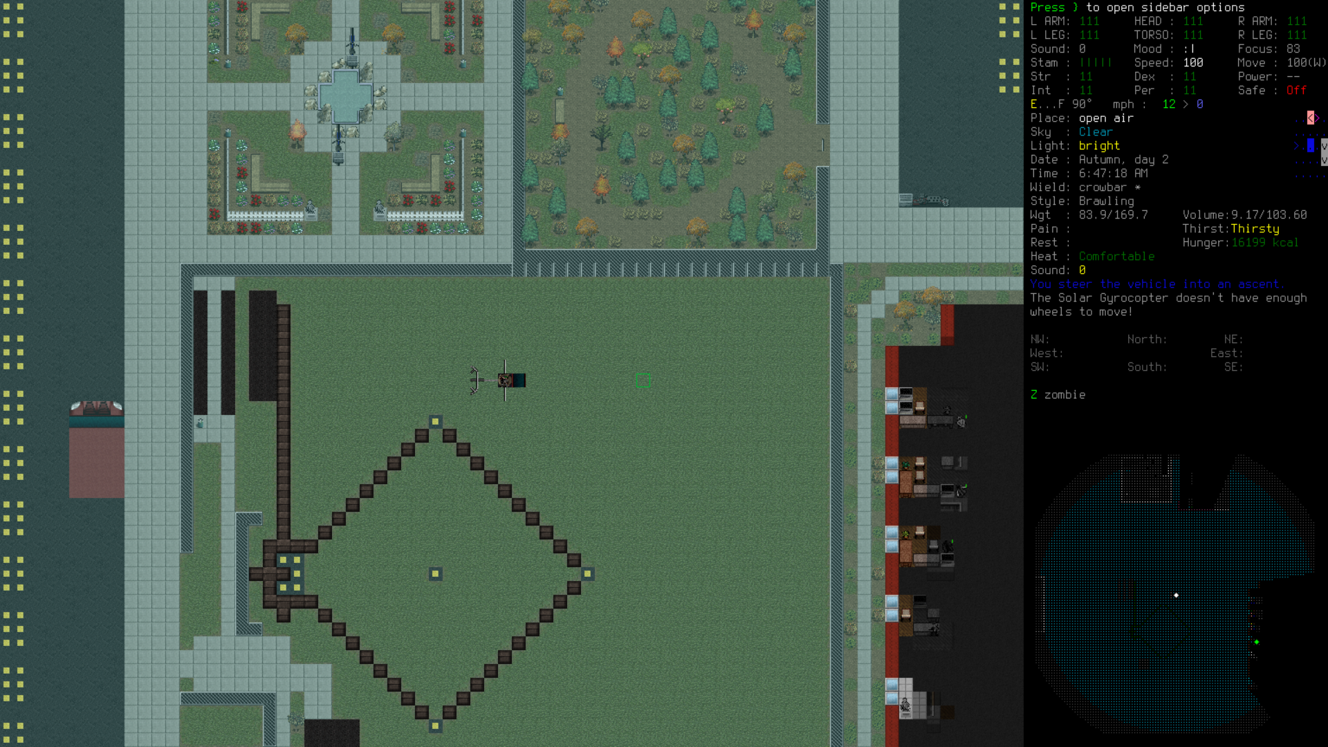 Baseball field is using road terrain for diamonds and has a roof ...