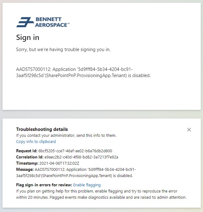 Application disabled · Issue #441 · SharePoint/sp-provisioning-service ...
