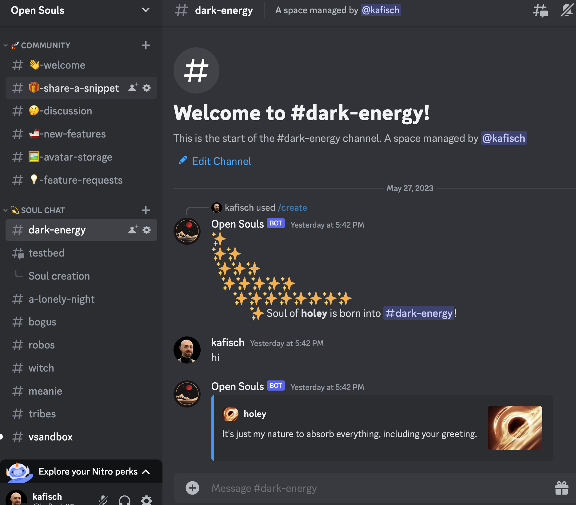 GitHub - cablackmon/opensouls-discordbot: Character AI, but in your discord