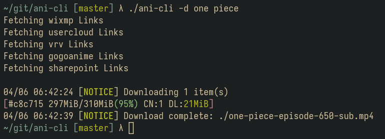is not able to downlad episode 650 one piece (dub) · Issue #1078 · pystardust/ani-cli · GitHub