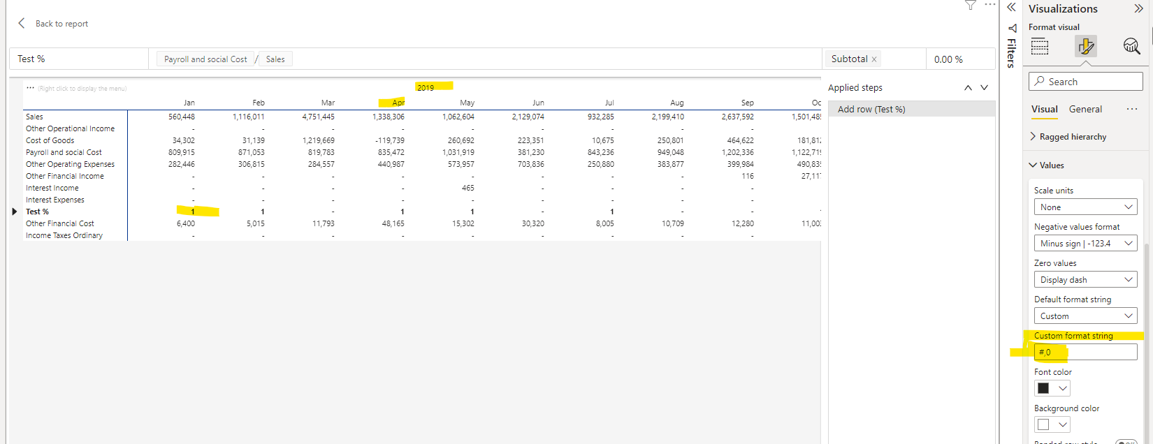 New Rows (percents) not working when multiple columns used in hierarchy ...