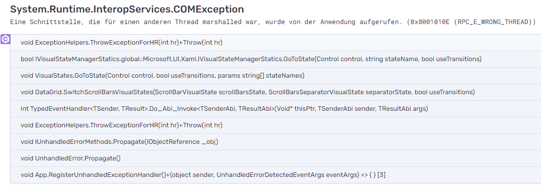 DataGrid Scrollbar VisualState invoked outside UI thread · Issue #4443 · CommunityToolkit ...