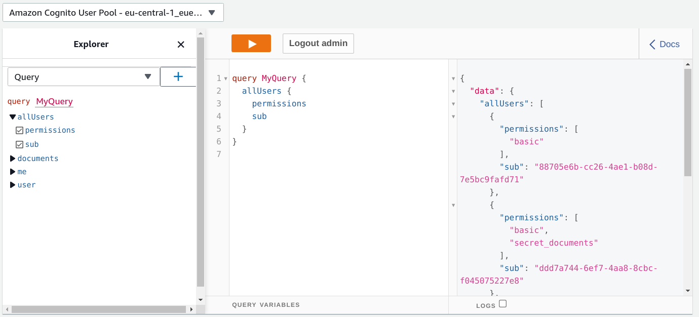 GitHub - sashee/appsync-cognito-authz-example