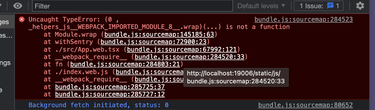 React Native For Web Issue 2083 Getsentry Sentry React Native Github