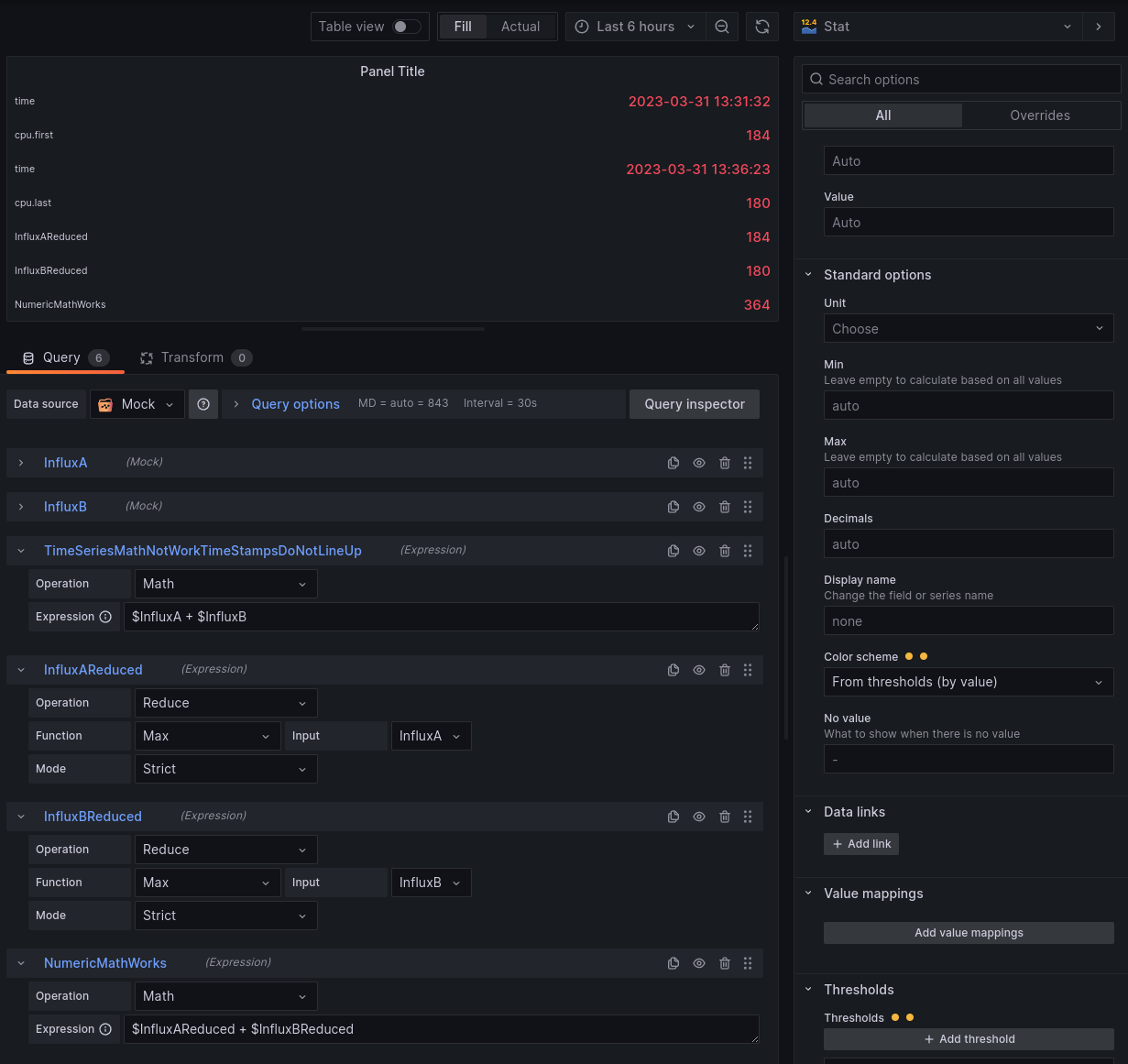 Expression MATH not working 8.5.1 · Issue #48456 · grafana/grafana · GitHub