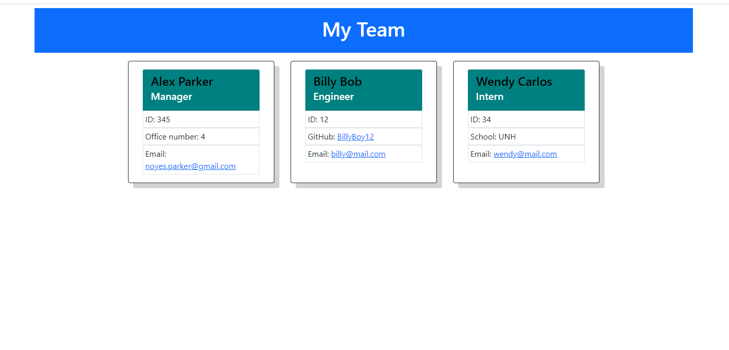 GitHub - AlexParker82/Team_Profile_Generator