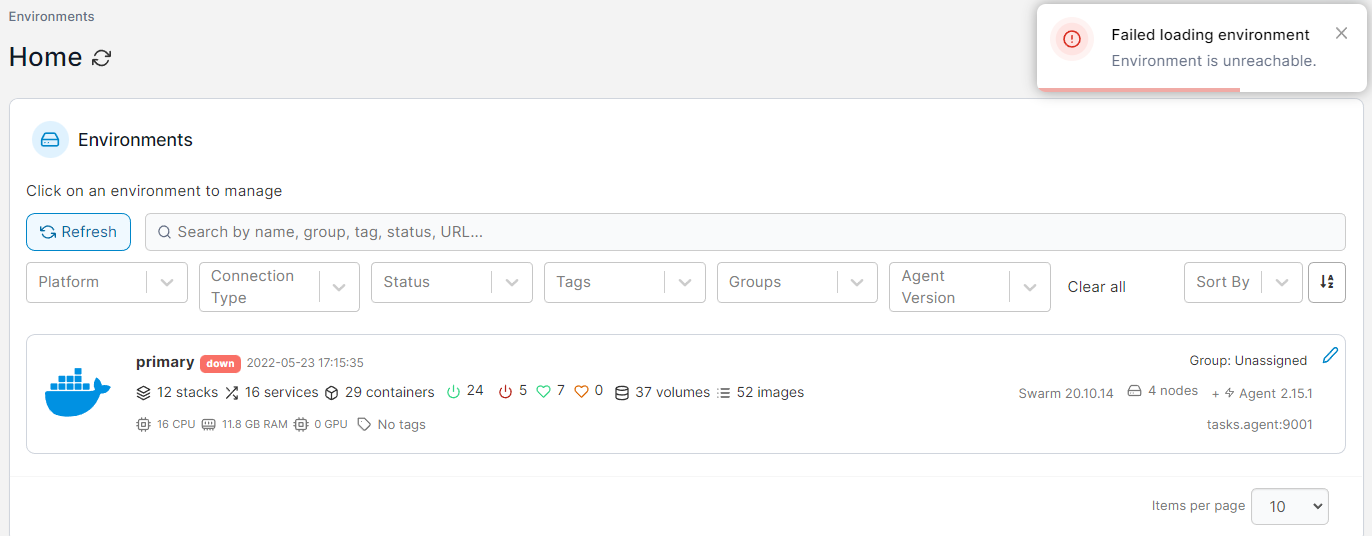 Environment unreachable after portainer upgrade · Issue #7691 · portainer/portainer · GitHub