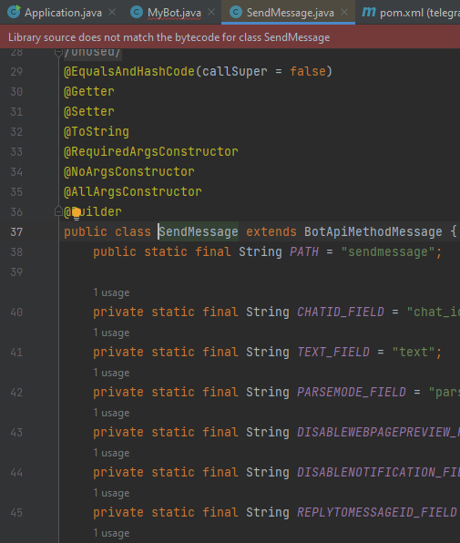 SendMessage.java issue · Issue #1121 · rubenlagus/TelegramBots · GitHub