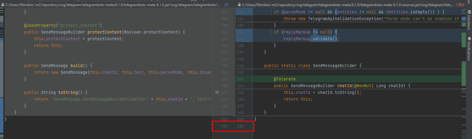 SendMessage.java issue · Issue #1121 · rubenlagus/TelegramBots · GitHub