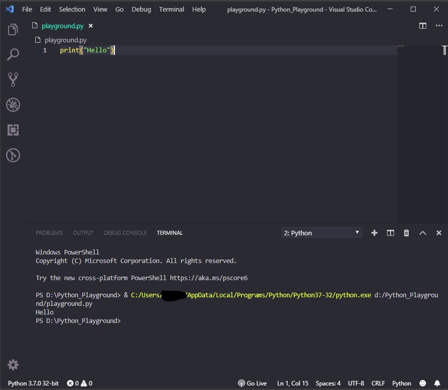 Pressing run Python File In Terminal Doesn t Work Issue 5916 