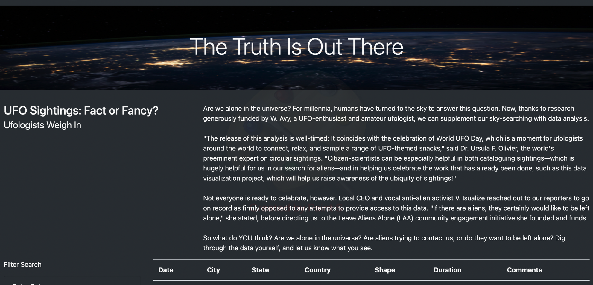 GitHub - StanleyIsaacs/UFOs