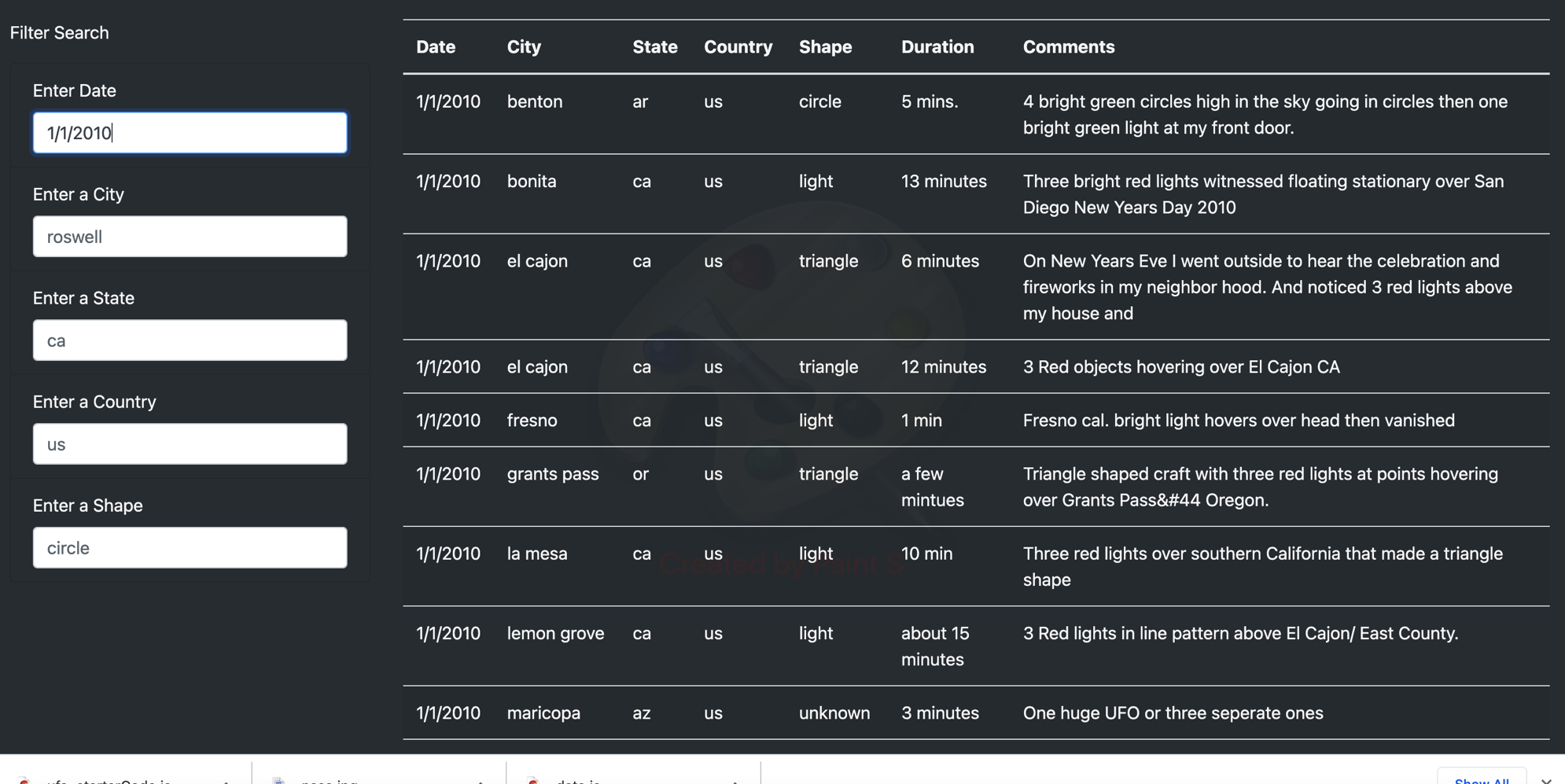 GitHub - StanleyIsaacs/UFOs