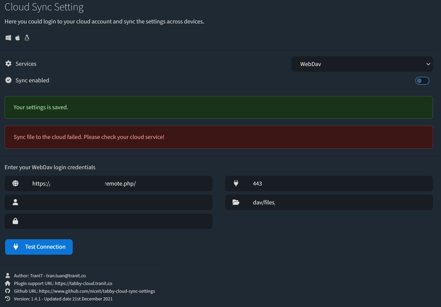 Plugin don't work, sync config invalid · Issue #17 · niceit/tabby-cloud-sync-settings · GitHub
