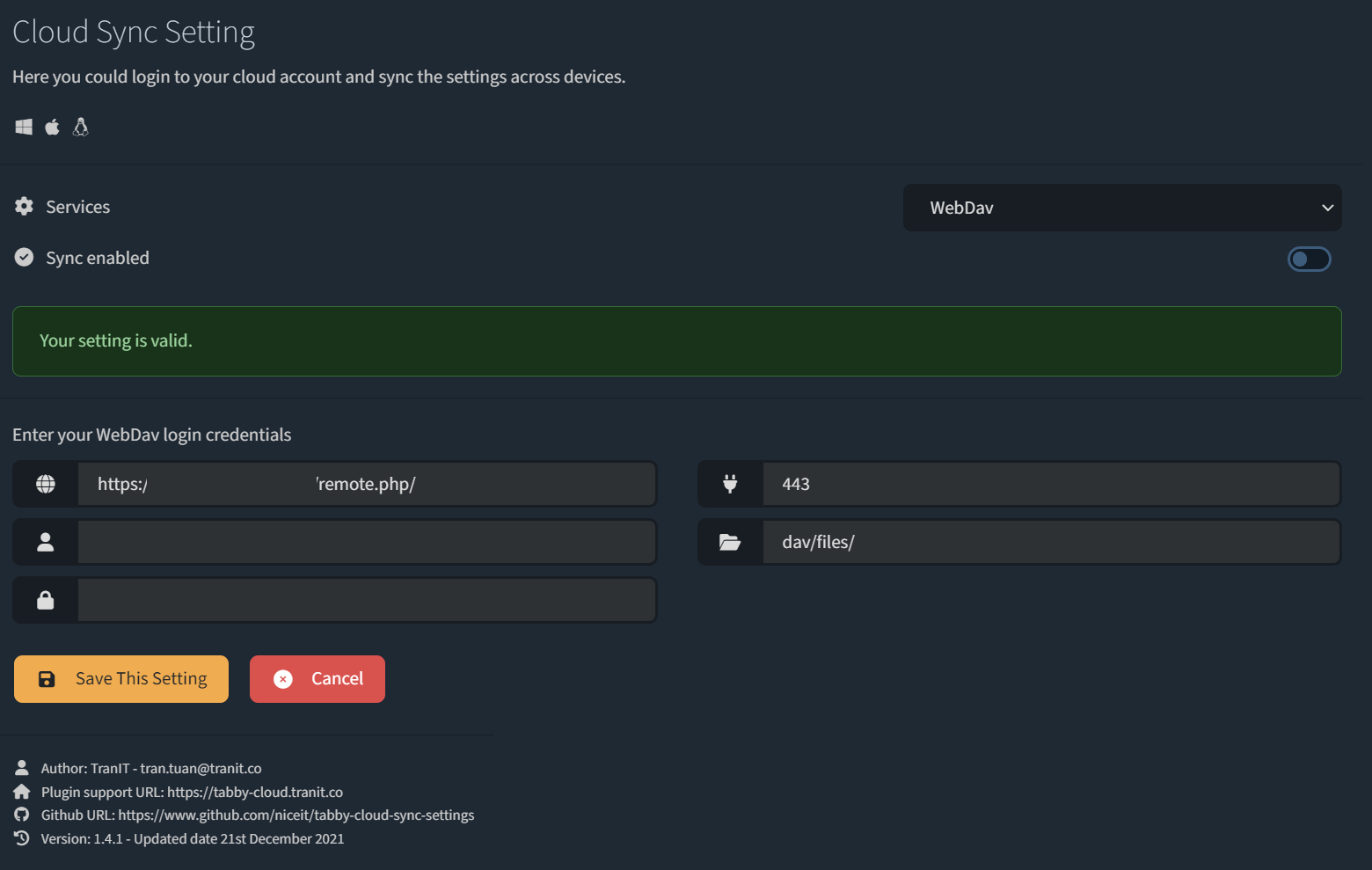 Plugin don't work, sync config invalid · Issue #17 · niceit/tabby-cloud-sync-settings · GitHub