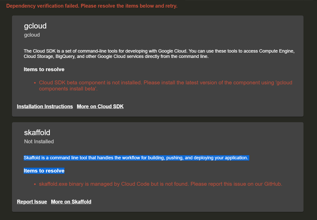 Managed Dependency Check Failed · Issue #541 · GoogleCloudPlatform/cloud-code-vscode · GitHub