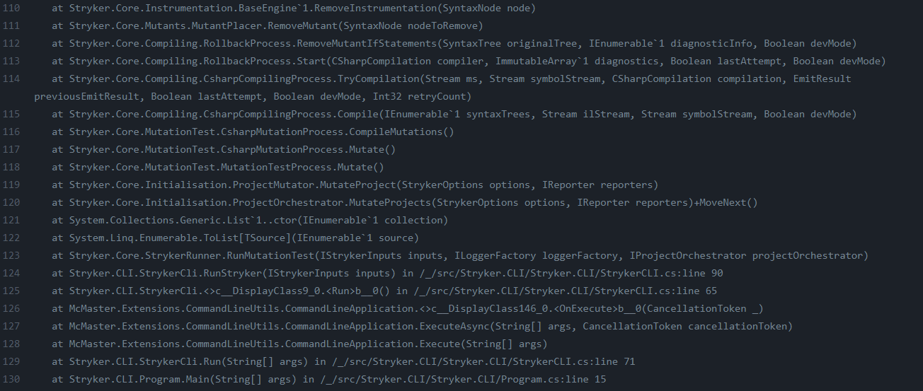 Strykernet Encountered A Compile Error · Issue 1811 · Stryker Mutatorstryker Net · Github 