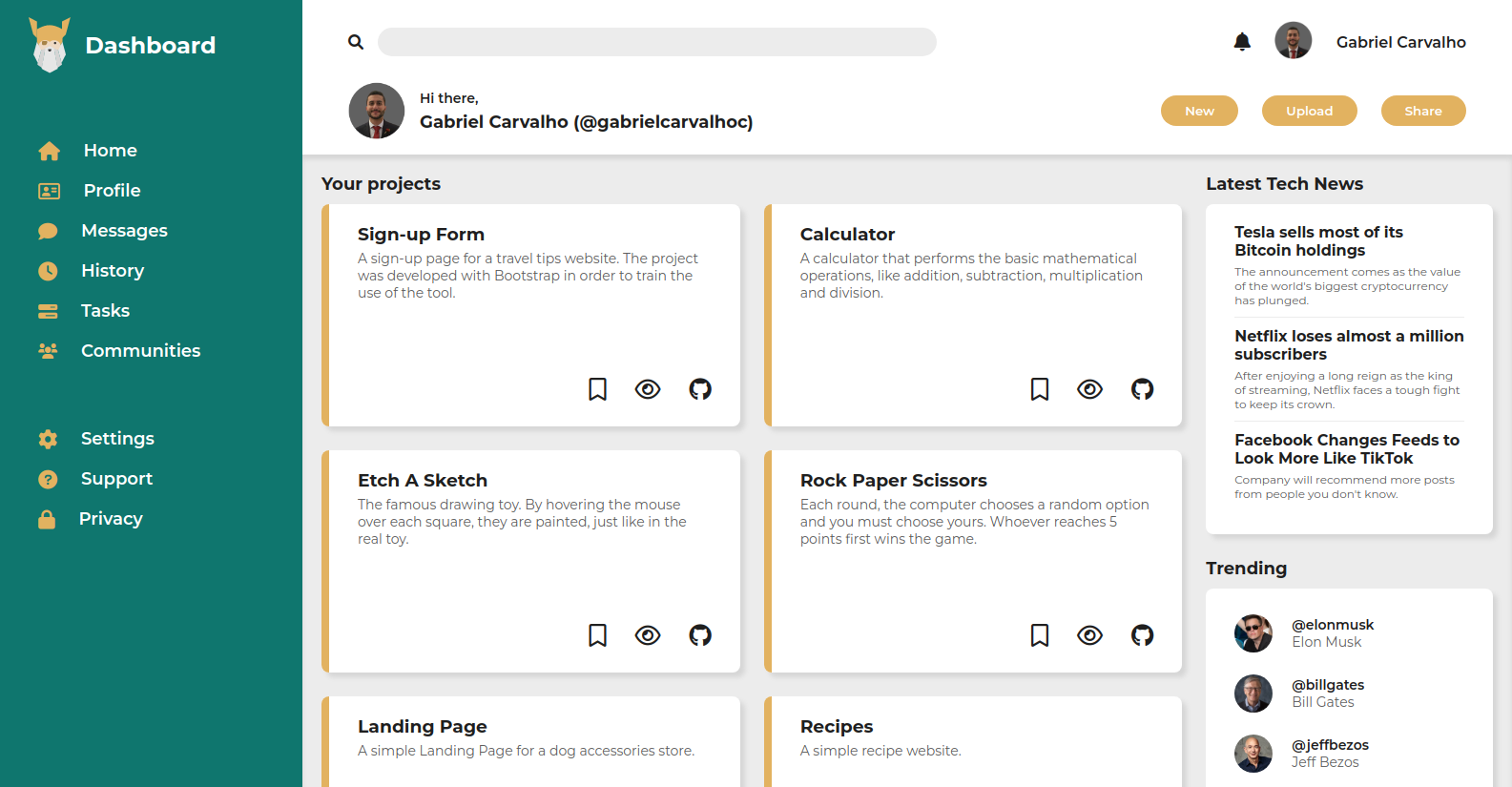 GitHub - gabrielcarvalhoc/admin-dashboard: Projeto "Admin Dashboard ...