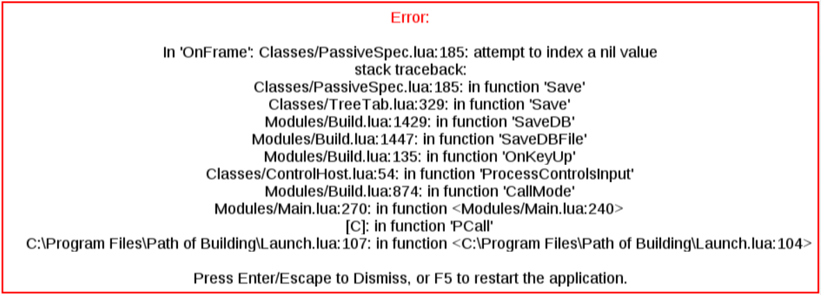 Cannot Save any build · Issue #3736 · PathOfBuildingCommunity ...