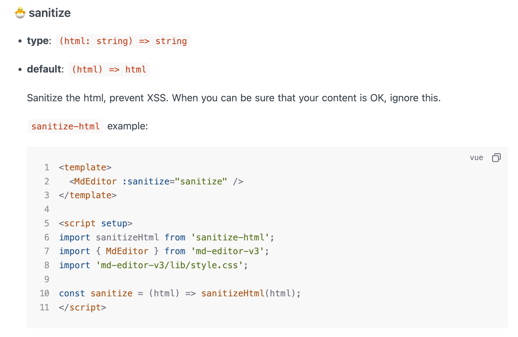 添加sanitize处理之后代码和公式没有正确渲染 · Issue #280 · imzbf/md-editor-v3 · GitHub