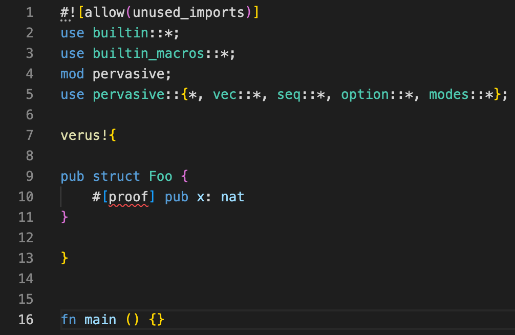 `#[proof]` and `#[spec]` syntax for struct fields not recognized · Issue #2 · verus-lang/verus ...