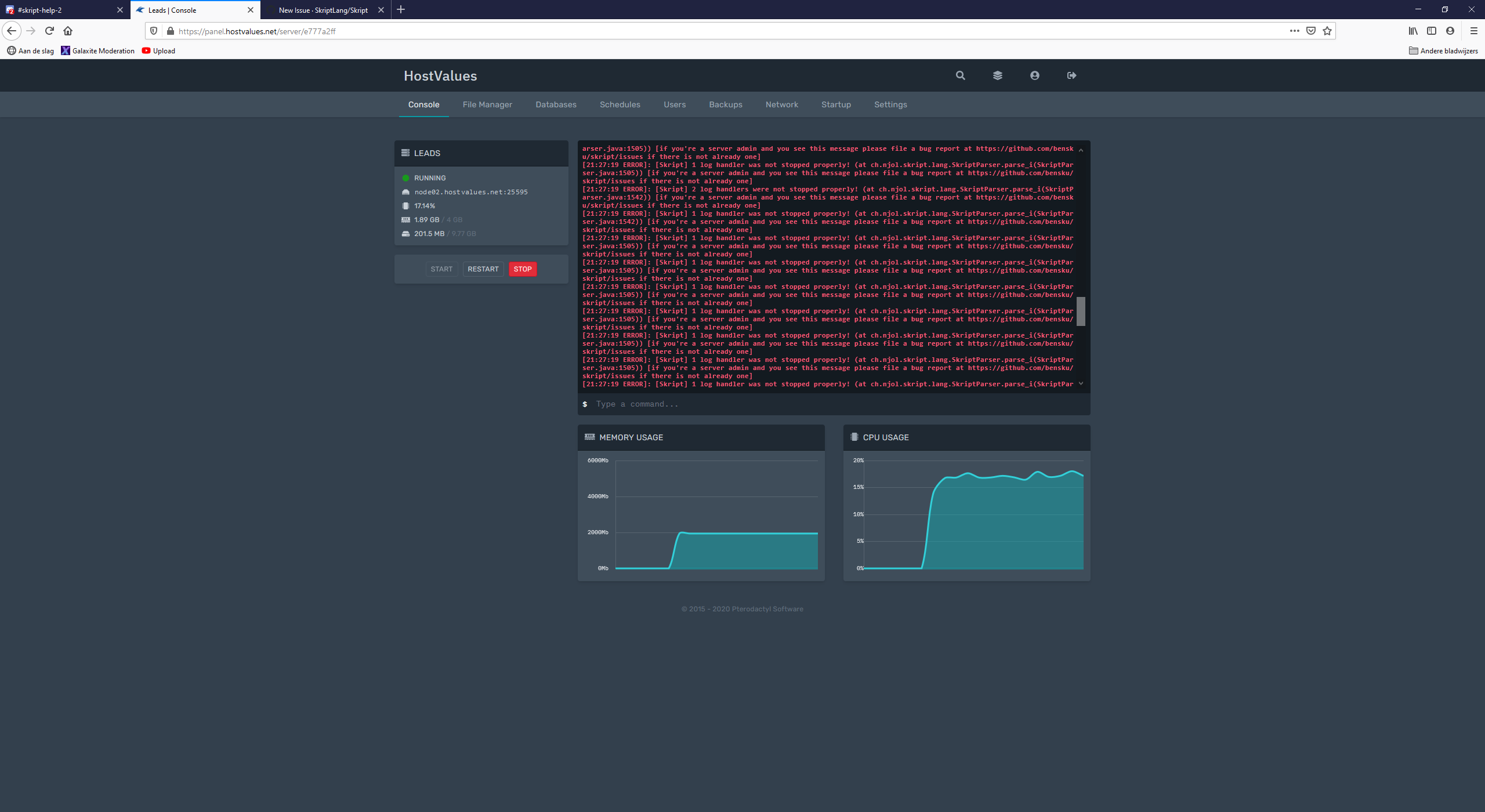 [21 27 19 Error] [skript] 6 Log Handlers Were Not Stopped Properly · Issue 3886 · Skriptlang