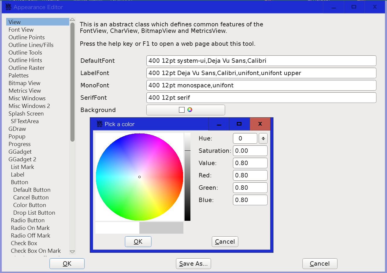 Can I save the Appearance Editor setting? · Issue #5241 · fontforge/fontforge · GitHub