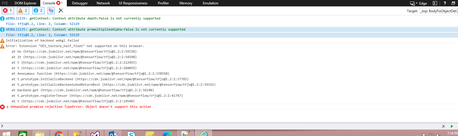 Getting Error While Using Bodypixdrawbokeheffect In Ie11 · Issue 4961 · Tensorflowtfjs · Github 