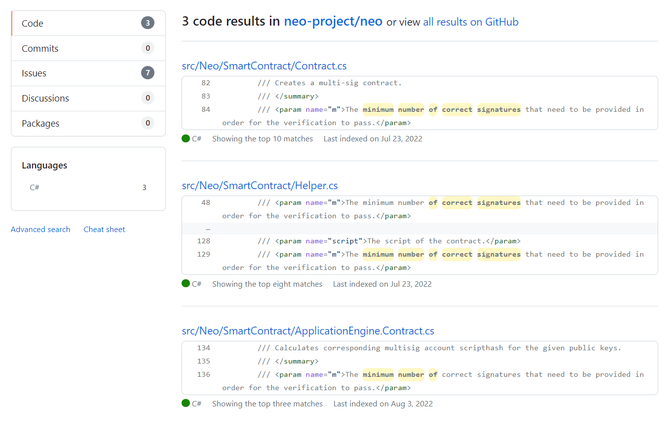 Bug? Signature verification for multi-signature addresses · Issue #2859 · neo-project/neo · GitHub
